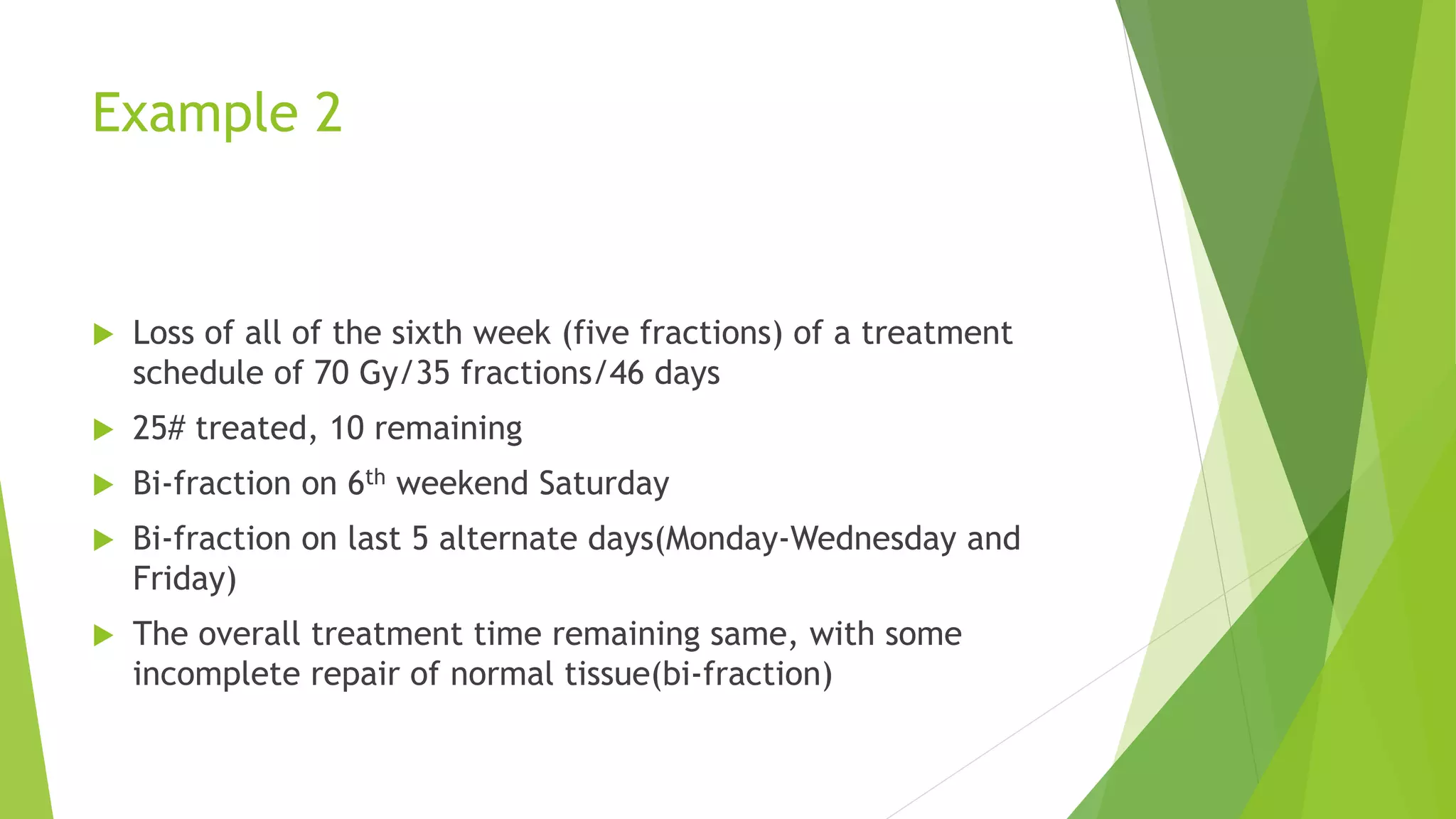 Treatment gap correction methods using bed formalism, radiobiology | PPTX