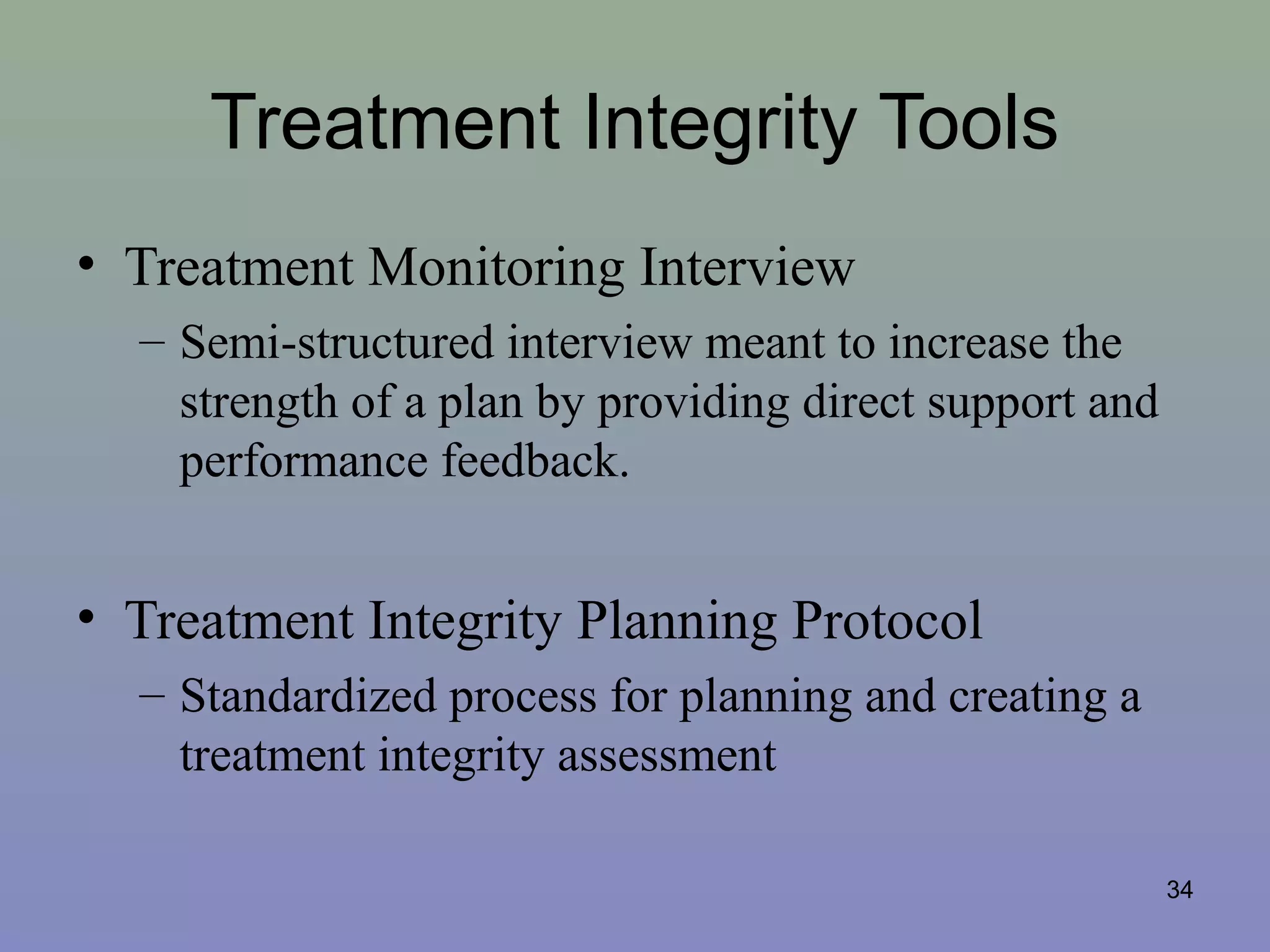 Treatment integrity DADD CEC | PPT | Education