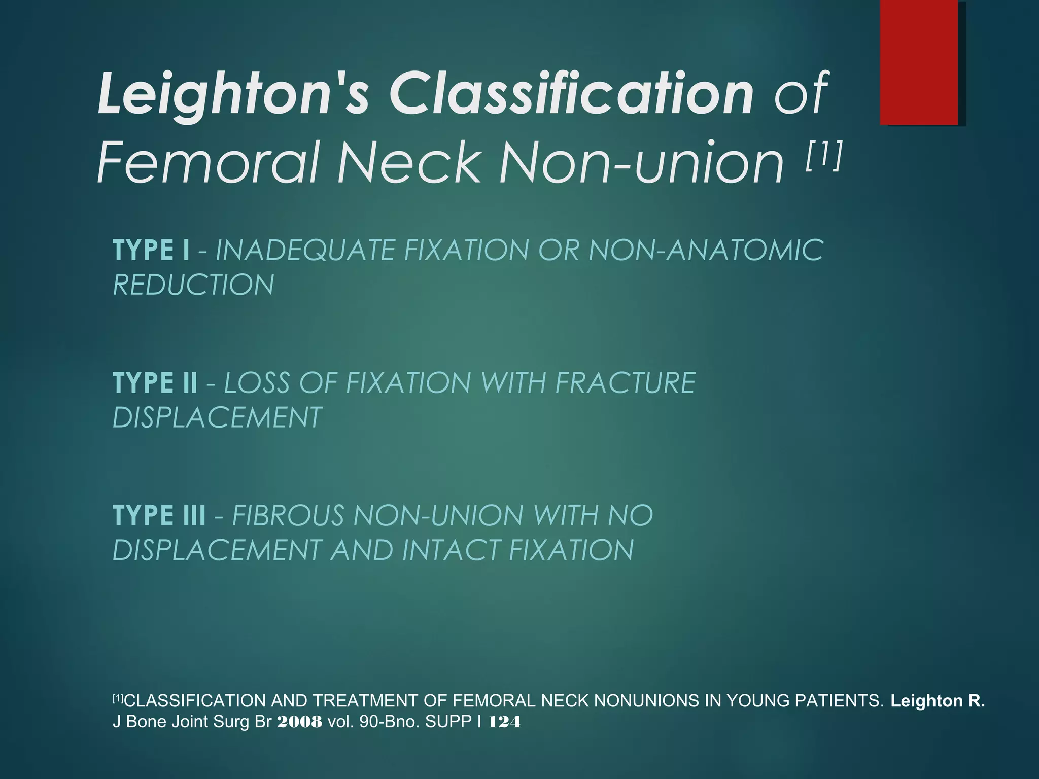 Treatment modality of non union fracture neck of femur | PPT