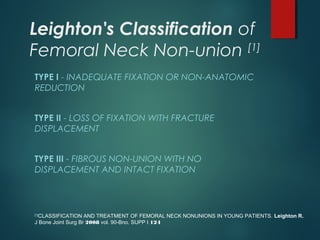 Treatment modality of non union fracture neck of femur | PPT