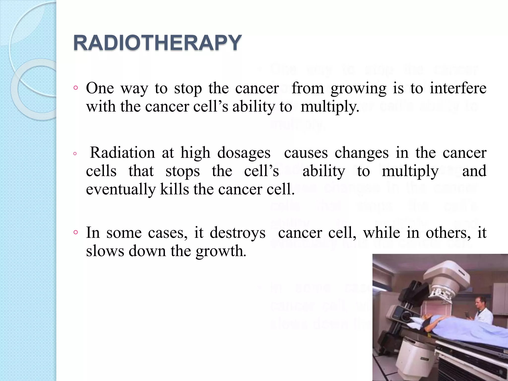 (Treatment modality) radiation therapy for cancer | PPTX