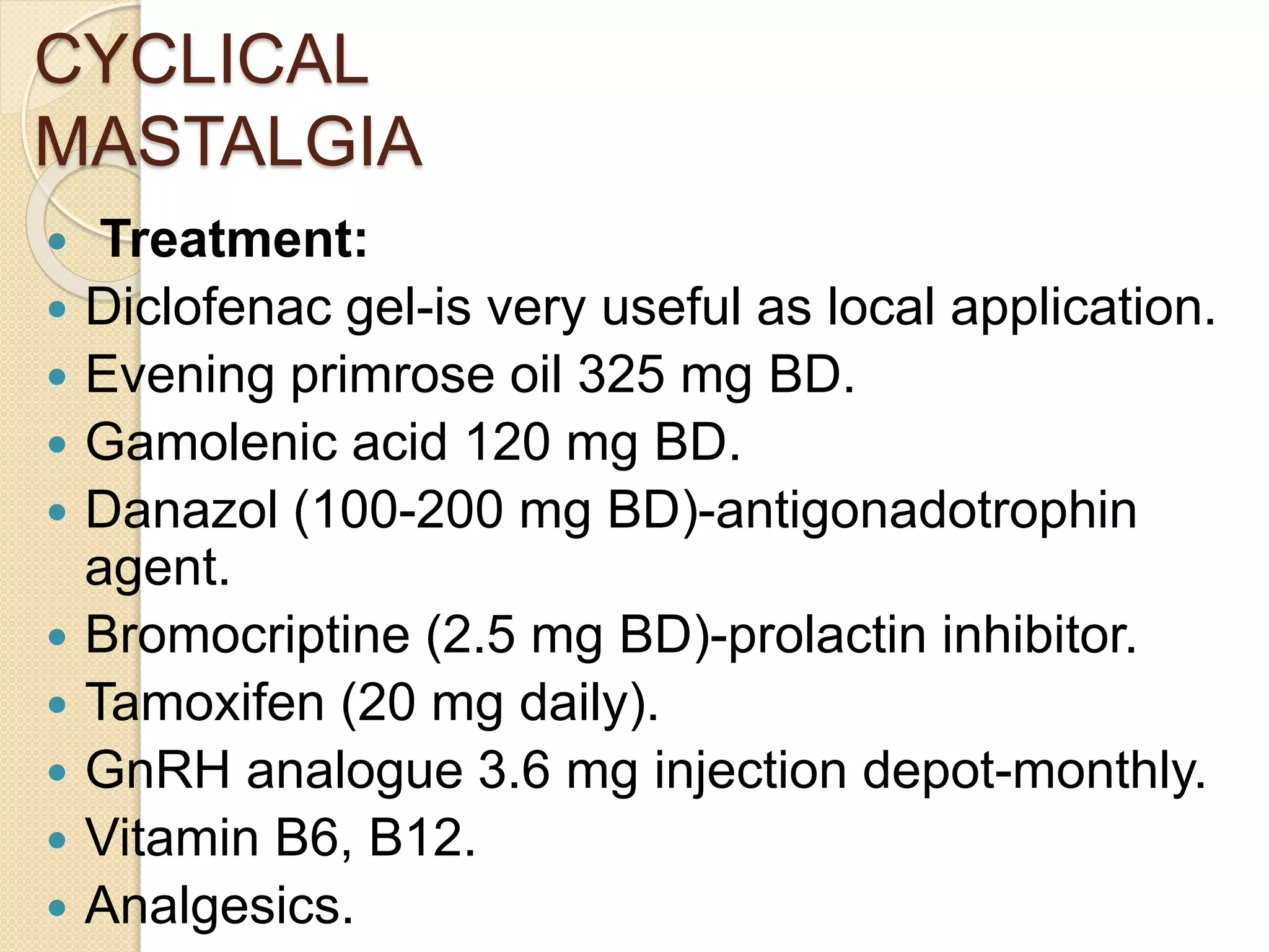 Treatment of benign breast diseases | PPTX