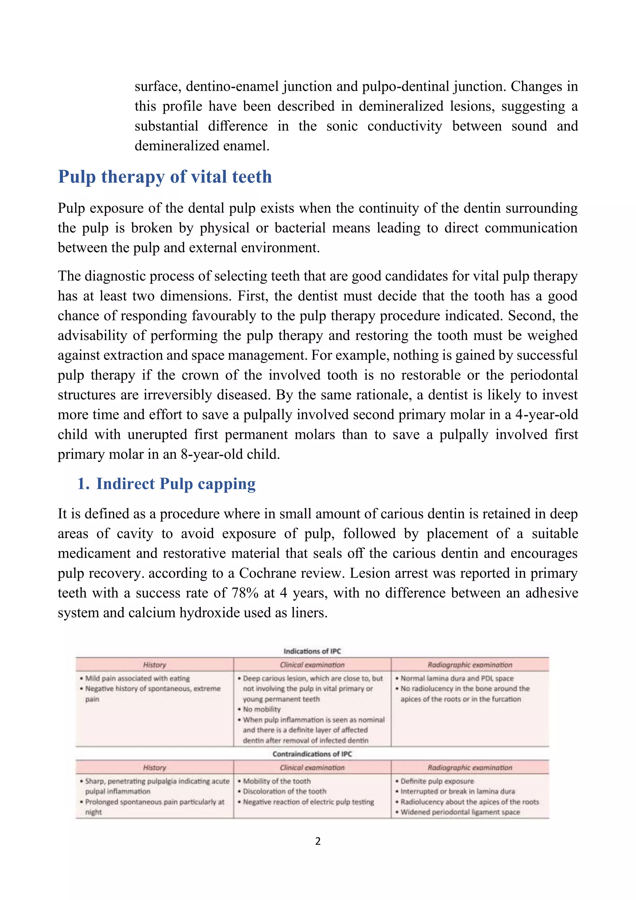 Treatment of deep caries and pulp exposure | PDF
