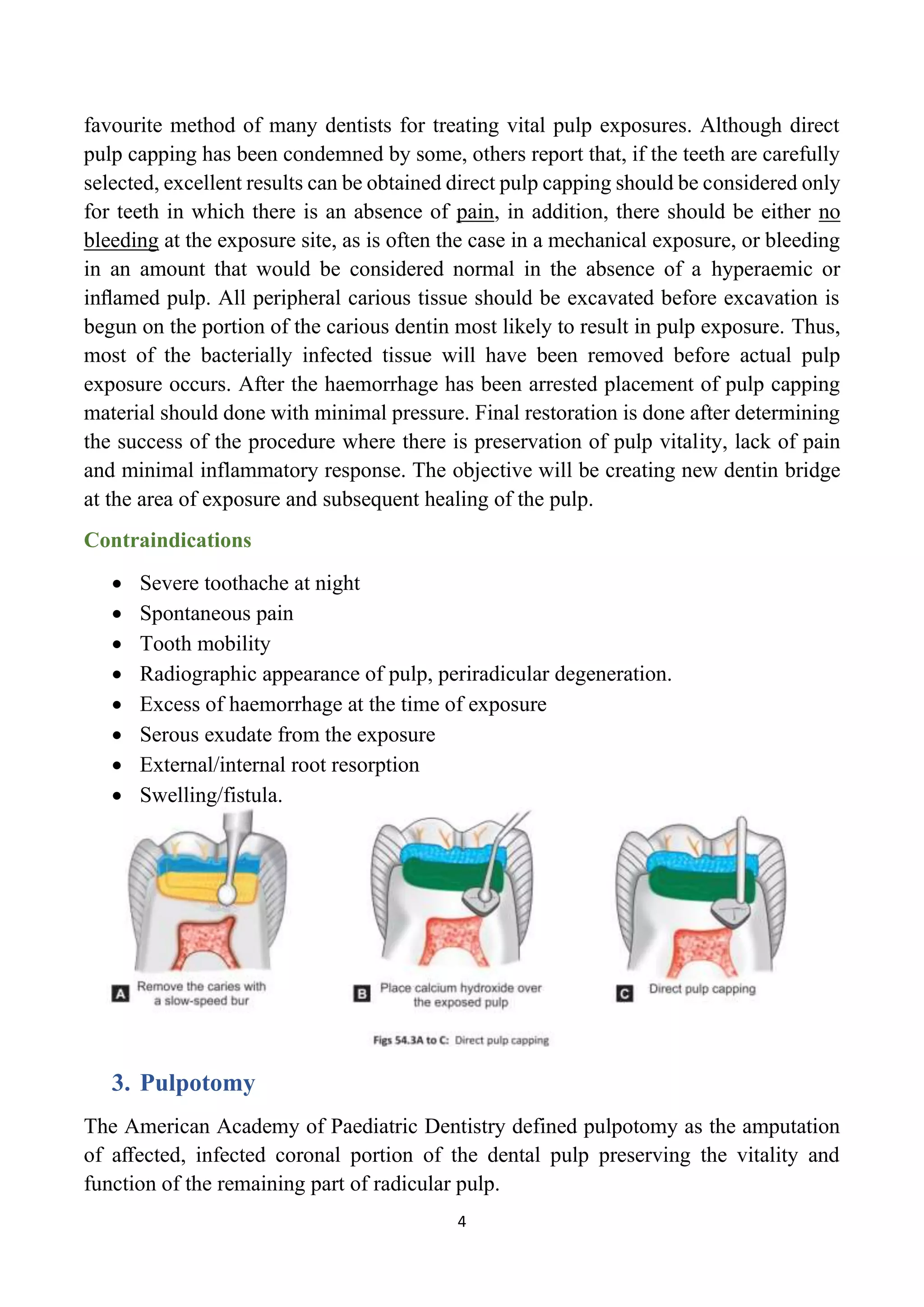 Treatment of deep caries and pulp exposure | PDF