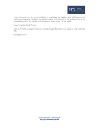 Treatment of expatriated employees by the labor and social security ...