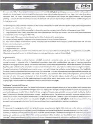 Treatment of gingival recession using coronally advanced flap | PDF