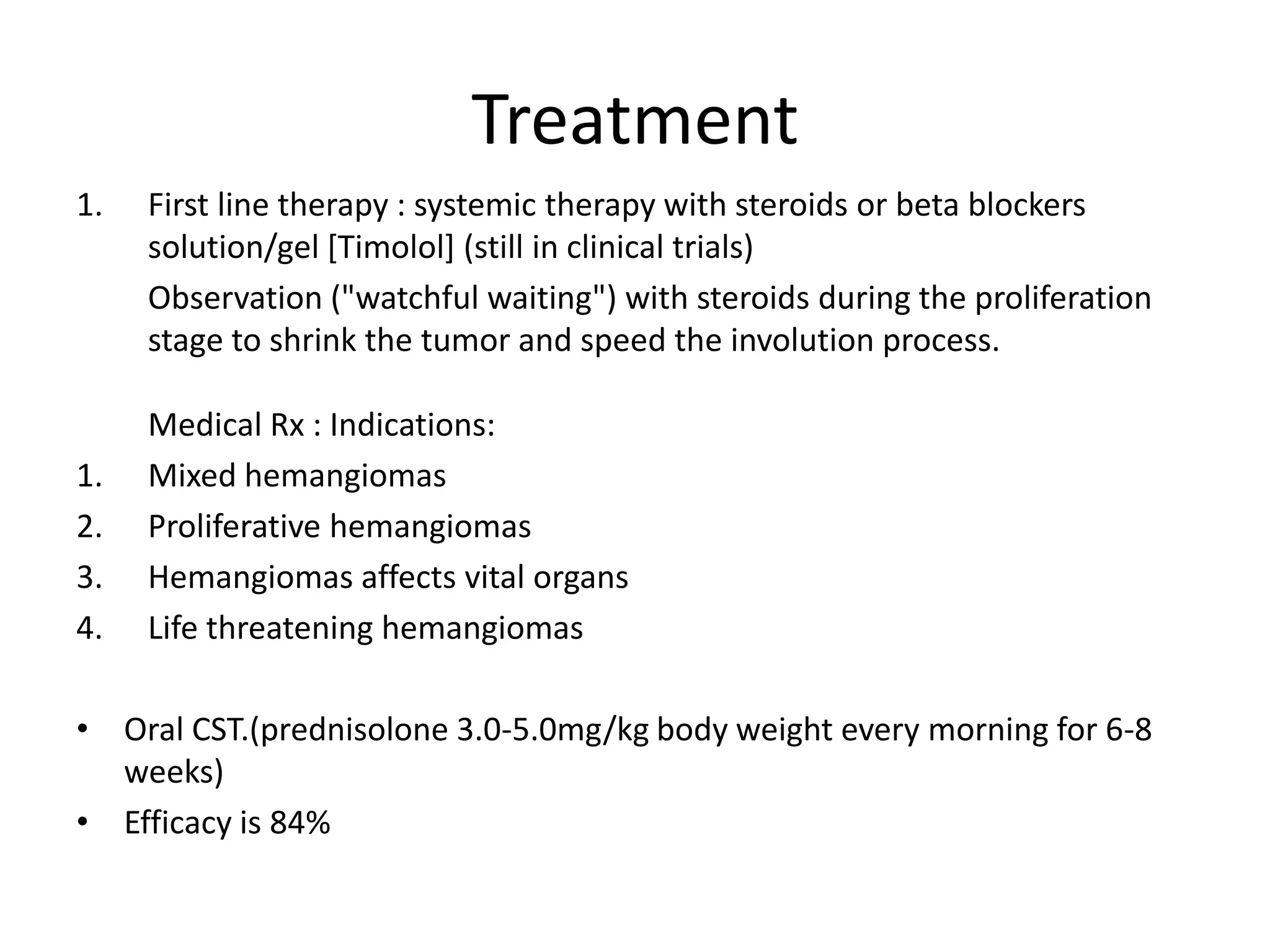 Treatment of Hemangioma | PPTX