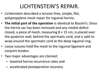 TREATMENT AND MANAGEMENT OF HERNIA | PPTX