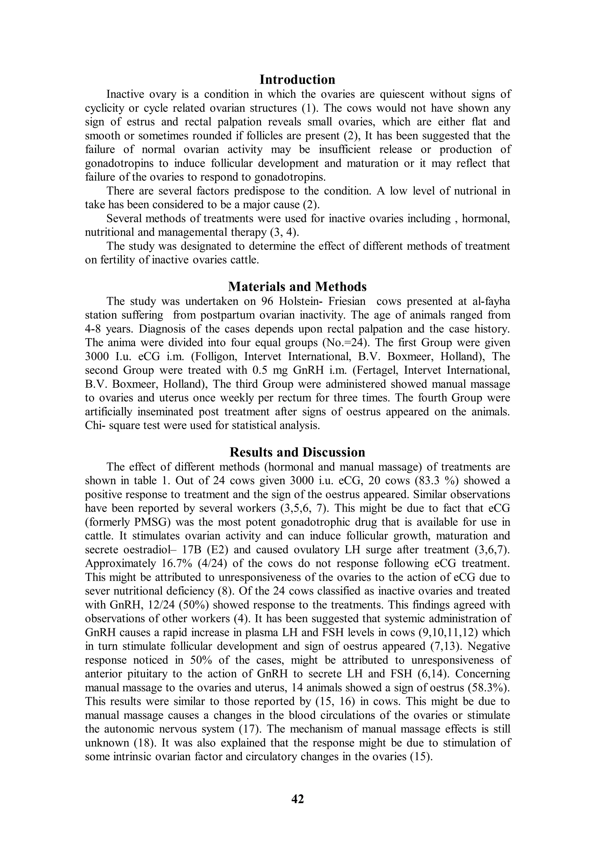 Treatment of Inactive ovaries in dairy cows | PDF