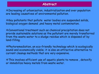 Treatment of industrial effluent | PPTX