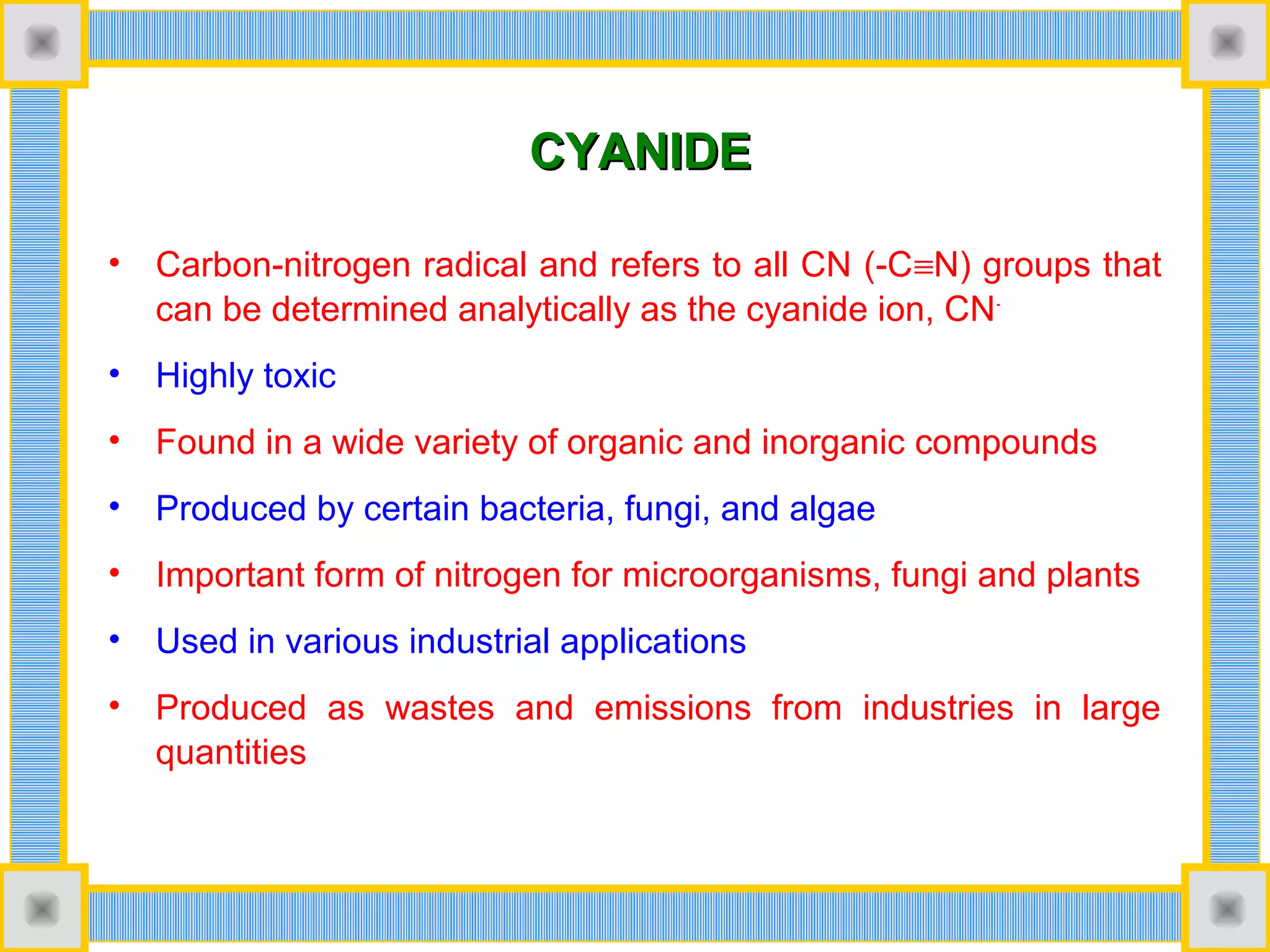 Treatment of industrial waste water biological remediation of cyanides ...
