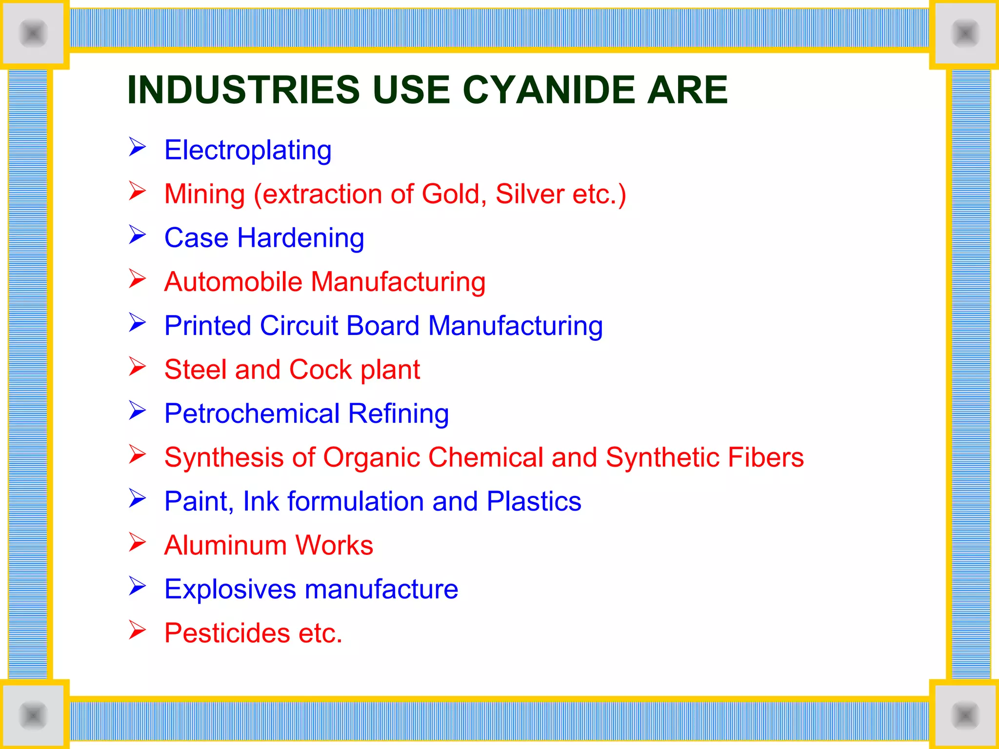 Treatment of industrial waste water biological remediation of cyanides ...