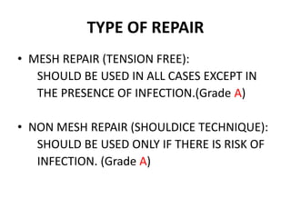 Treatment of inguinal hernia | PPT