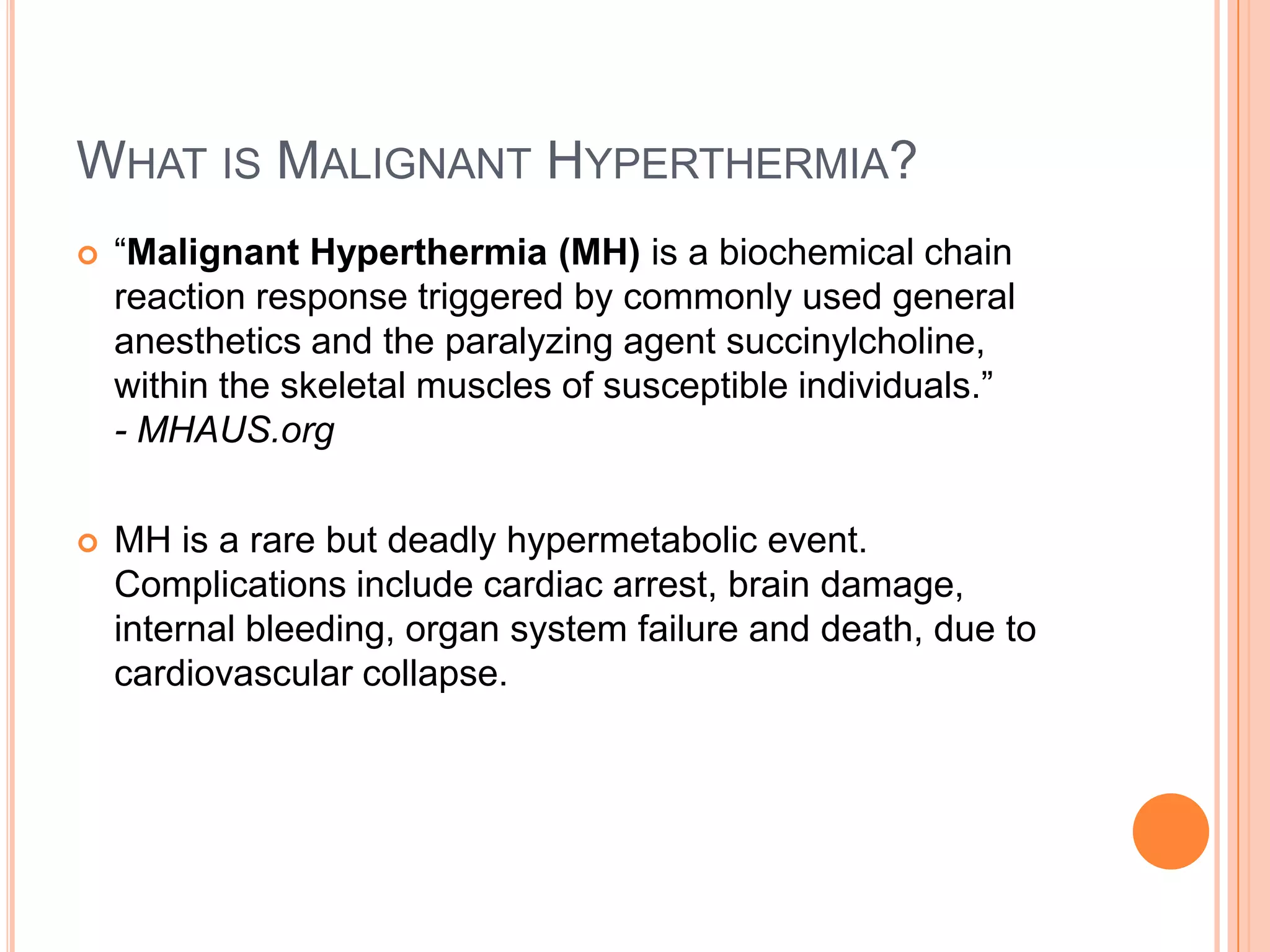 Treatment of malignant hyperthermia in an outpatient surgery center | PPTX