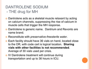 Treatment of malignant hyperthermia in an outpatient surgery center ...