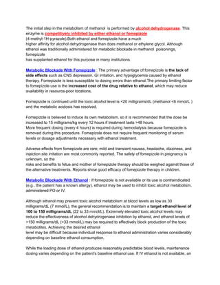 Treatment of Methanol Poisoning ( Based on Tintinalli's Textbook of ...