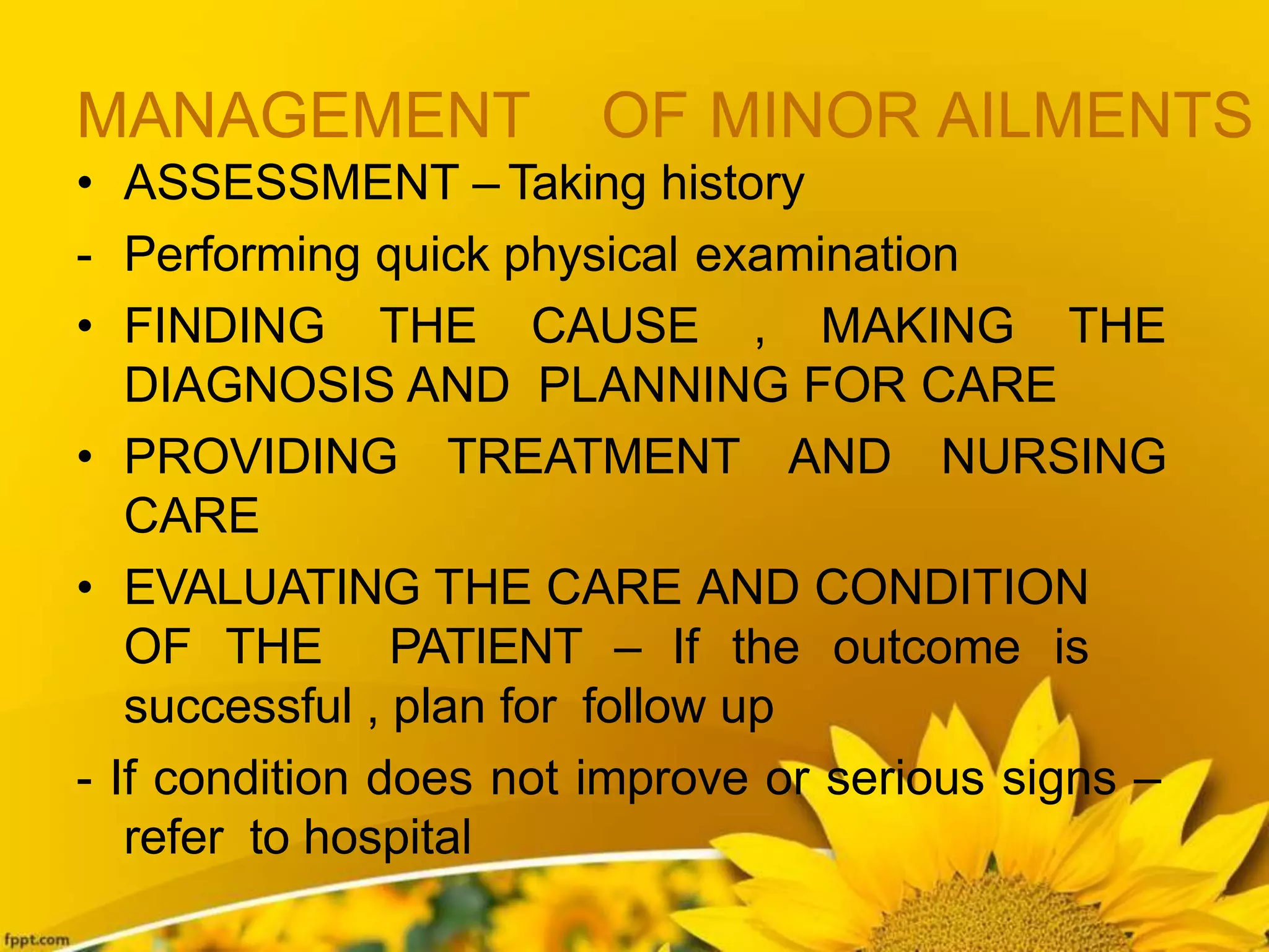 Treatment of minor ailments | PPTX