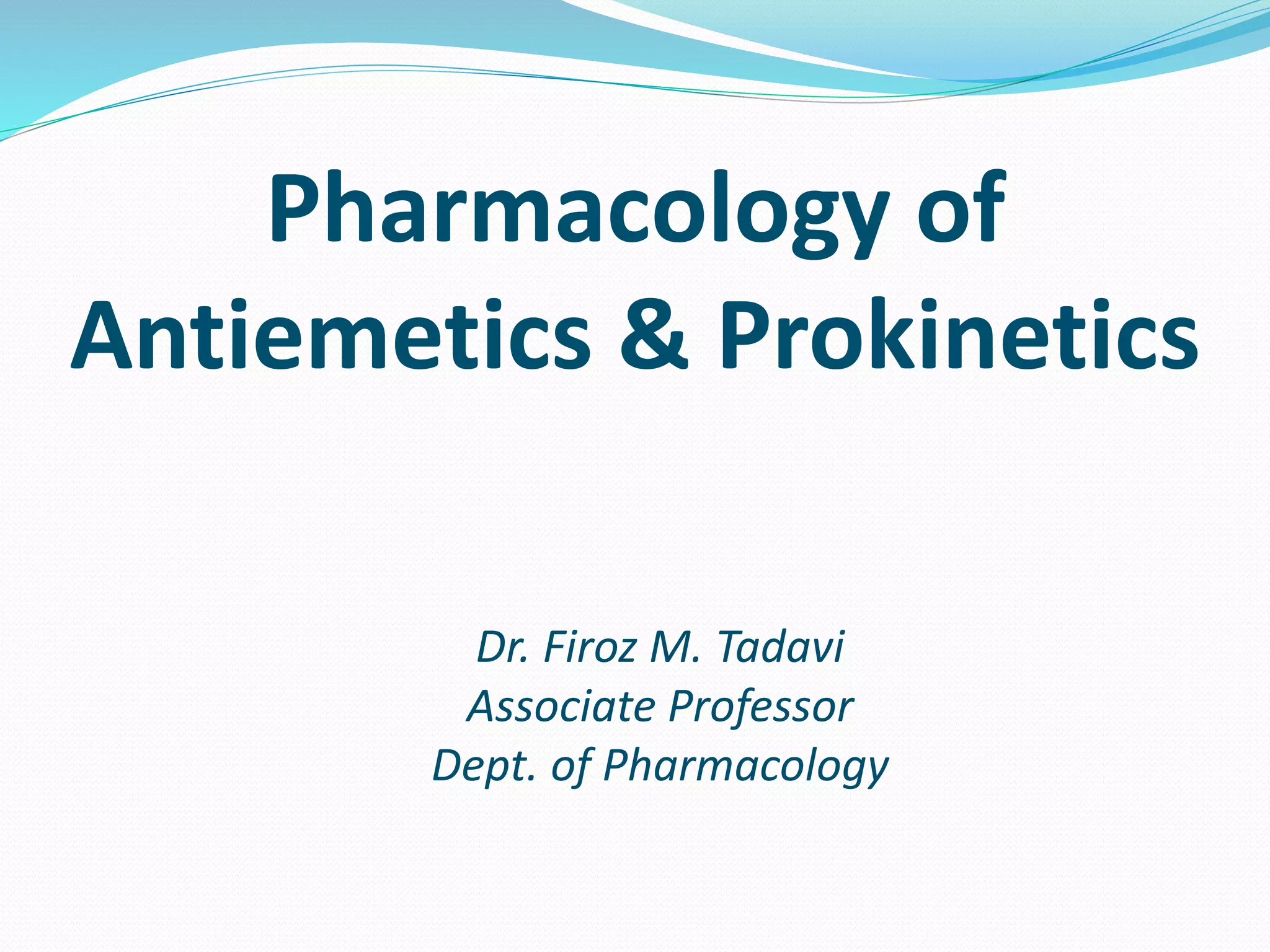 Pharmacology of Antiemetics & Prokinetics.pptx | Digestive Disorders ...