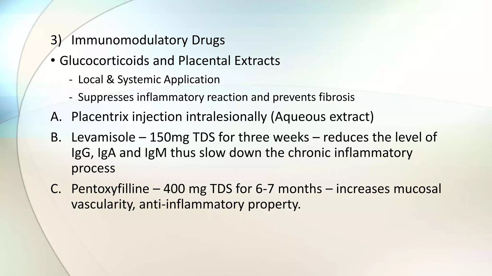 Treatment of oral submucous fibrosis | PPTX