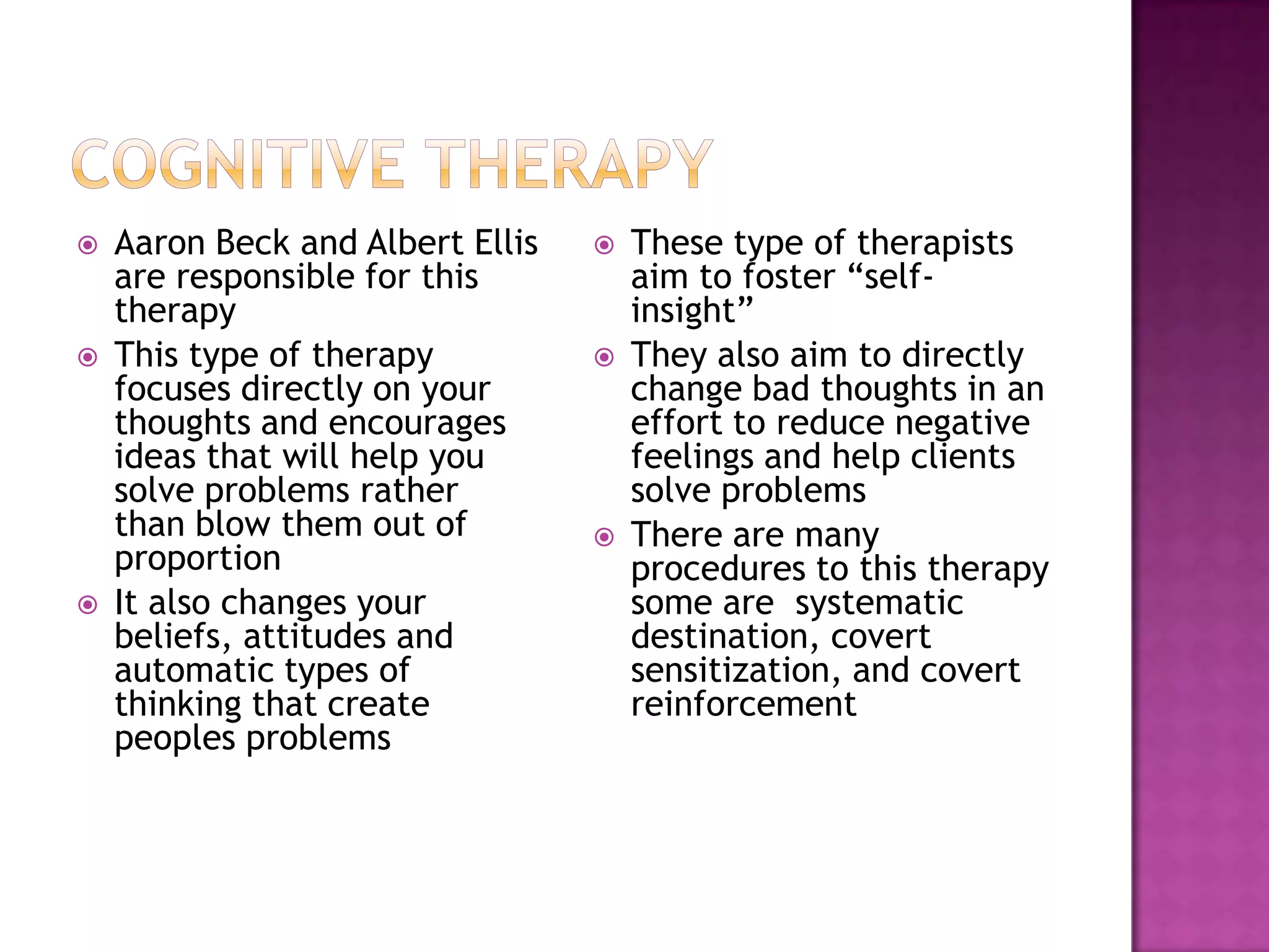 Treatment of psychological disorders | PPSX