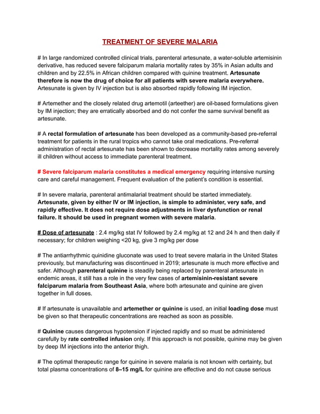 Treatment of Severe Malaria : Important Points .pdf