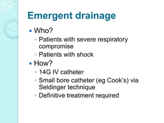 Treatment of spontaneous pneumothorax: Evidence-based update | PPTX