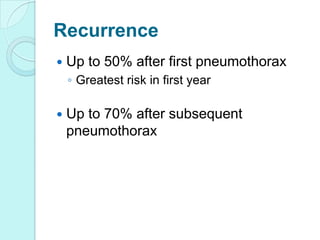 Treatment of spontaneous pneumothorax: Evidence-based update | PPTX