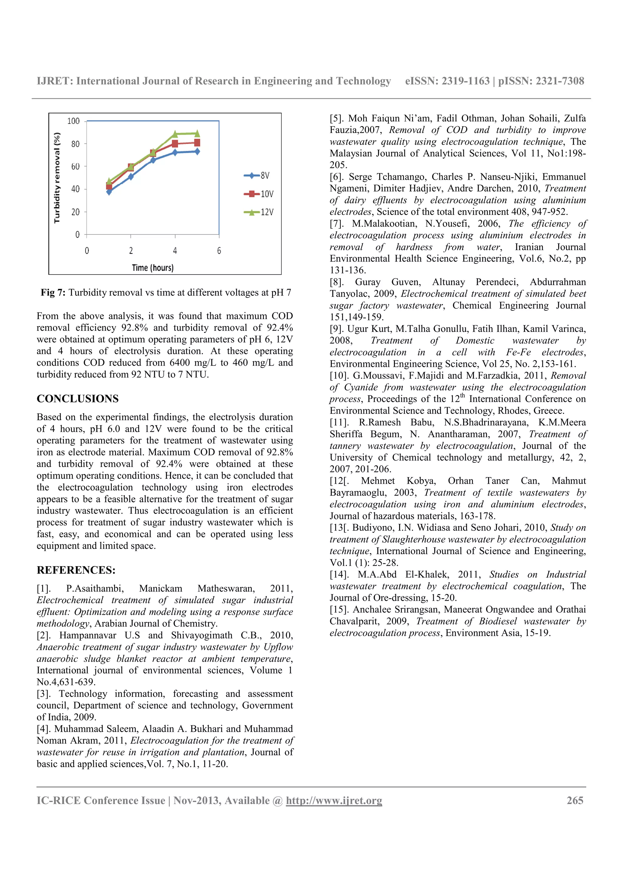 Treatment of sugar industry wastewater using | PDF