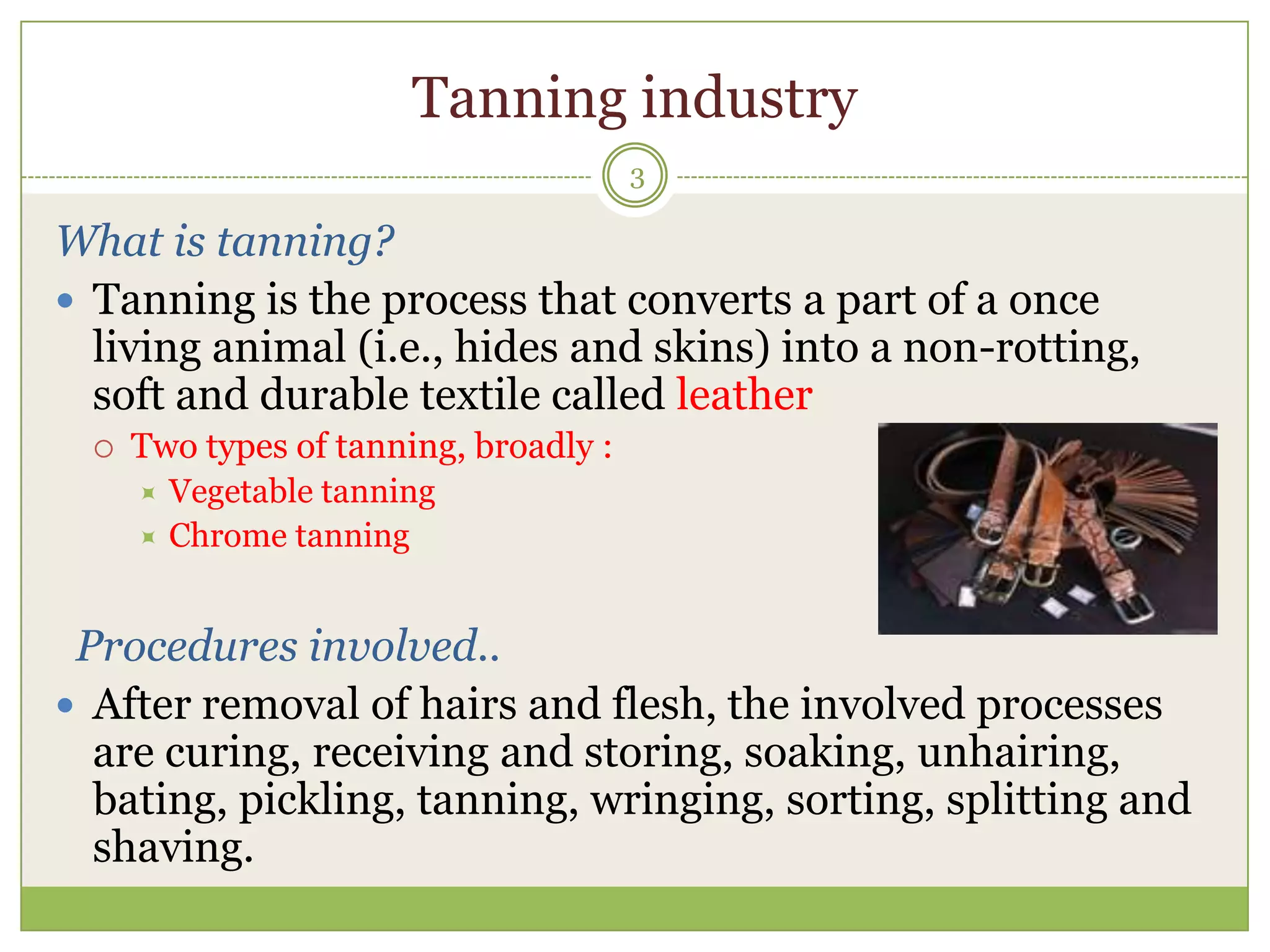 Treatment of tannery wastewater . susan | PPTX