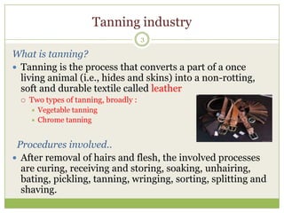 Treatment of tannery wastewater . susan | PPTX