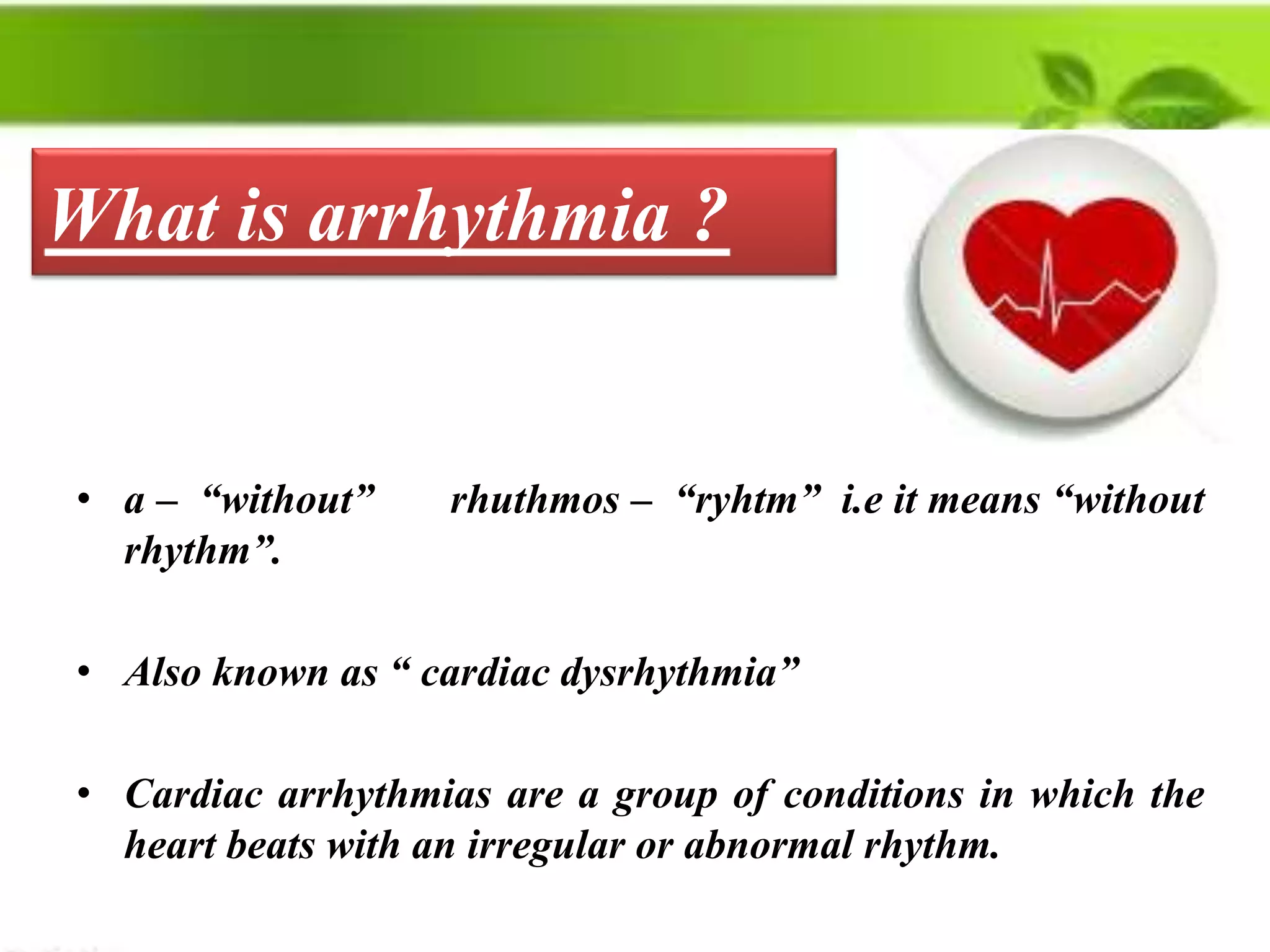 Treatment of various arrhythmias | PPTX