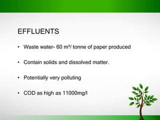 Treatment of waste from pulp industry | PPTX