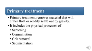 Treatment of waste water | PPTX