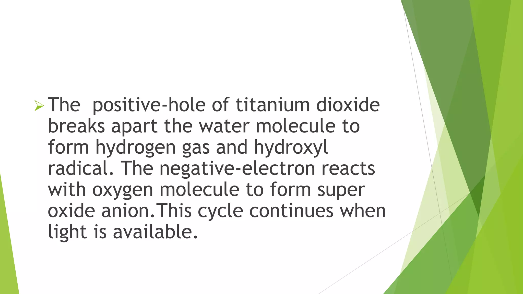 Treatment of waste water using photocatalysis ti o2 | PPTX