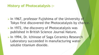 Treatment of waste water using photocatalysis ti o2 | PPTX