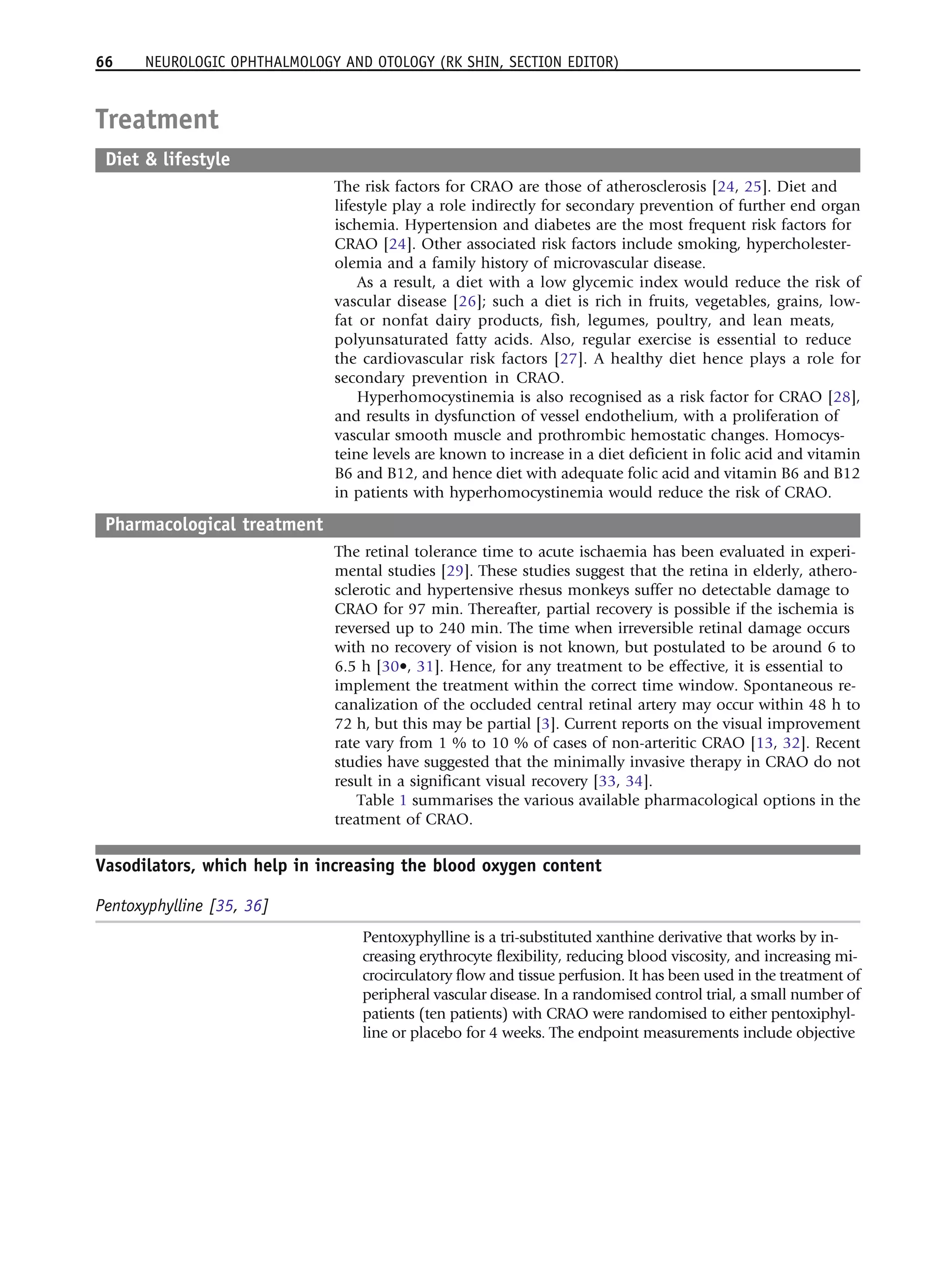 Treatment options for central retinal artery occlusion 2012 | PDF