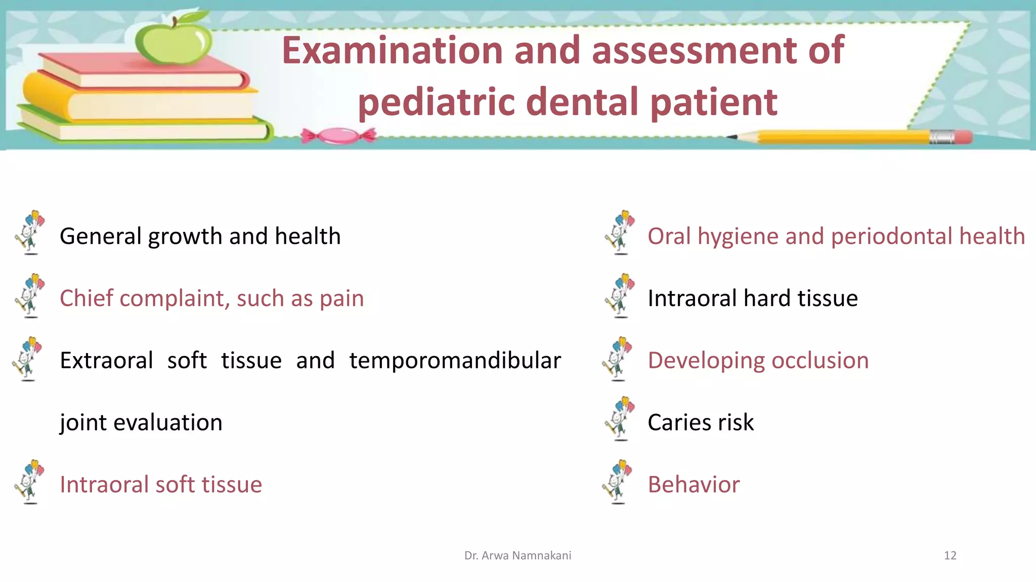Examination and treatment planning for pediatric dental patient | PPTX