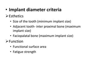 implant placement protocol where and when | PPTX