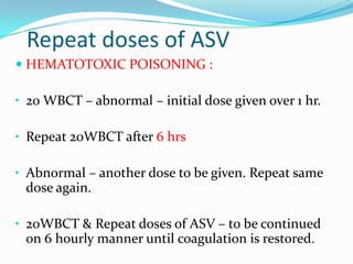 Treatment protocol of snake bite | PPTX