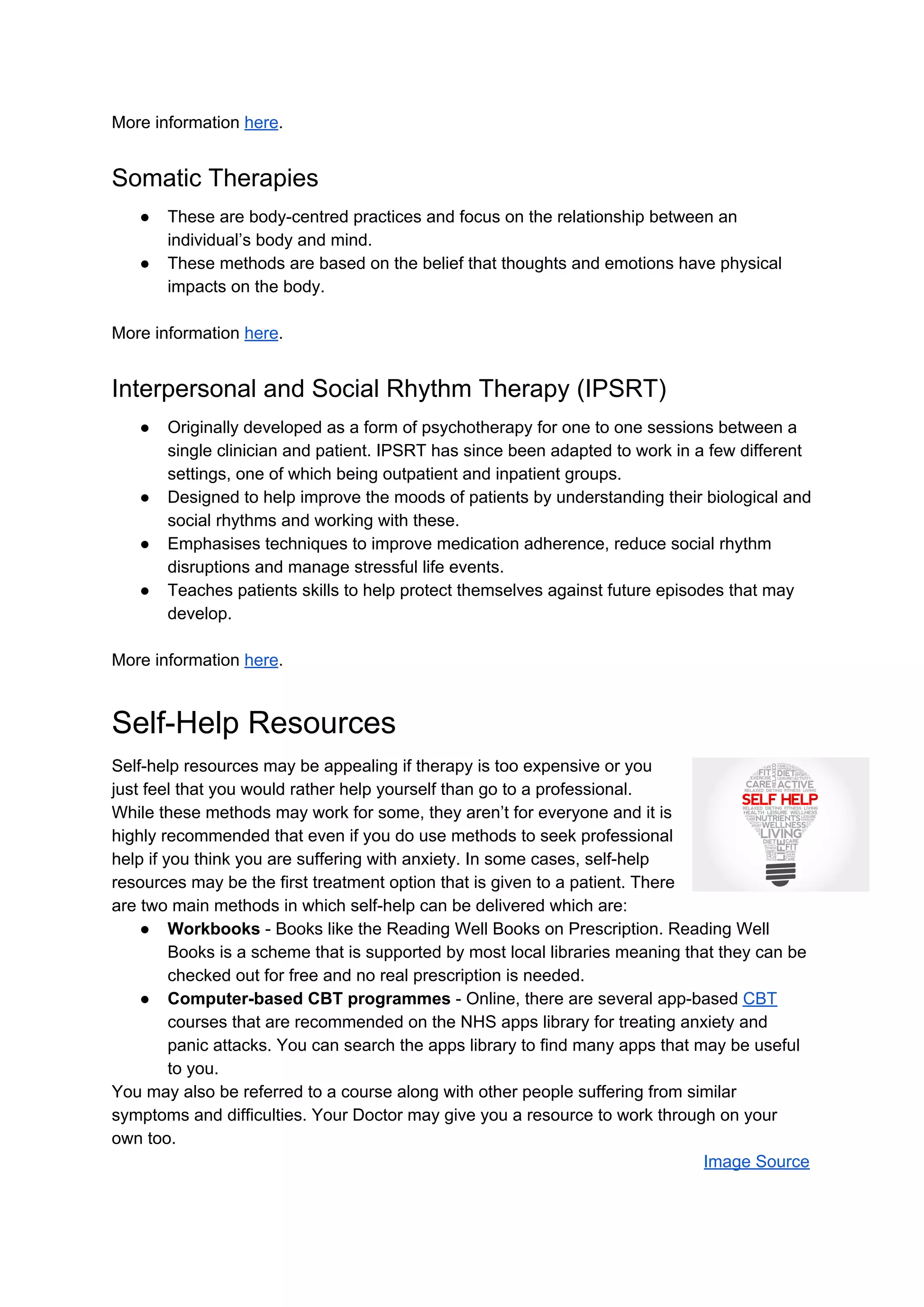 Treatments Available for Anxiety - The Linden Method | PDF