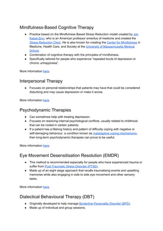 Treatments Available for Anxiety - The Linden Method | PDF