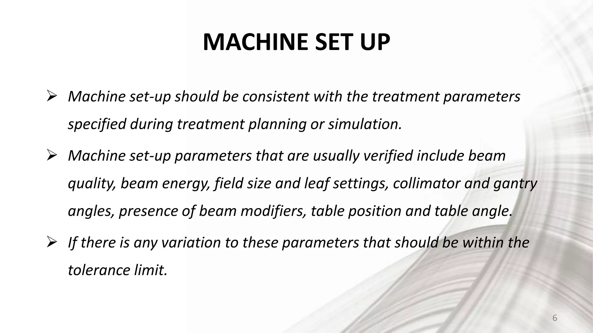 Treatment verification and set up errors | PPTX