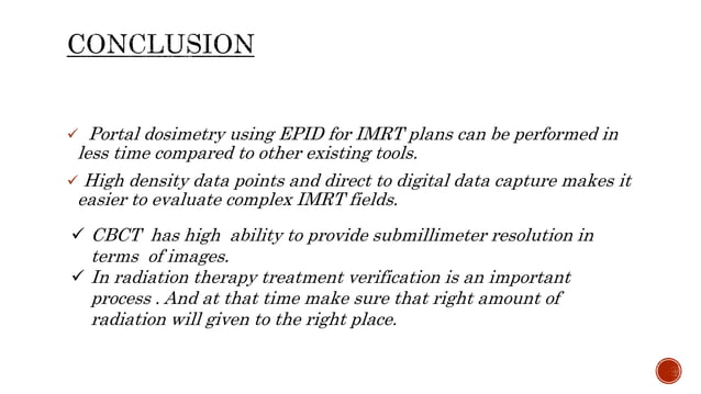 EPID AND CBCT ON RADIATION THERAPY | PPTX