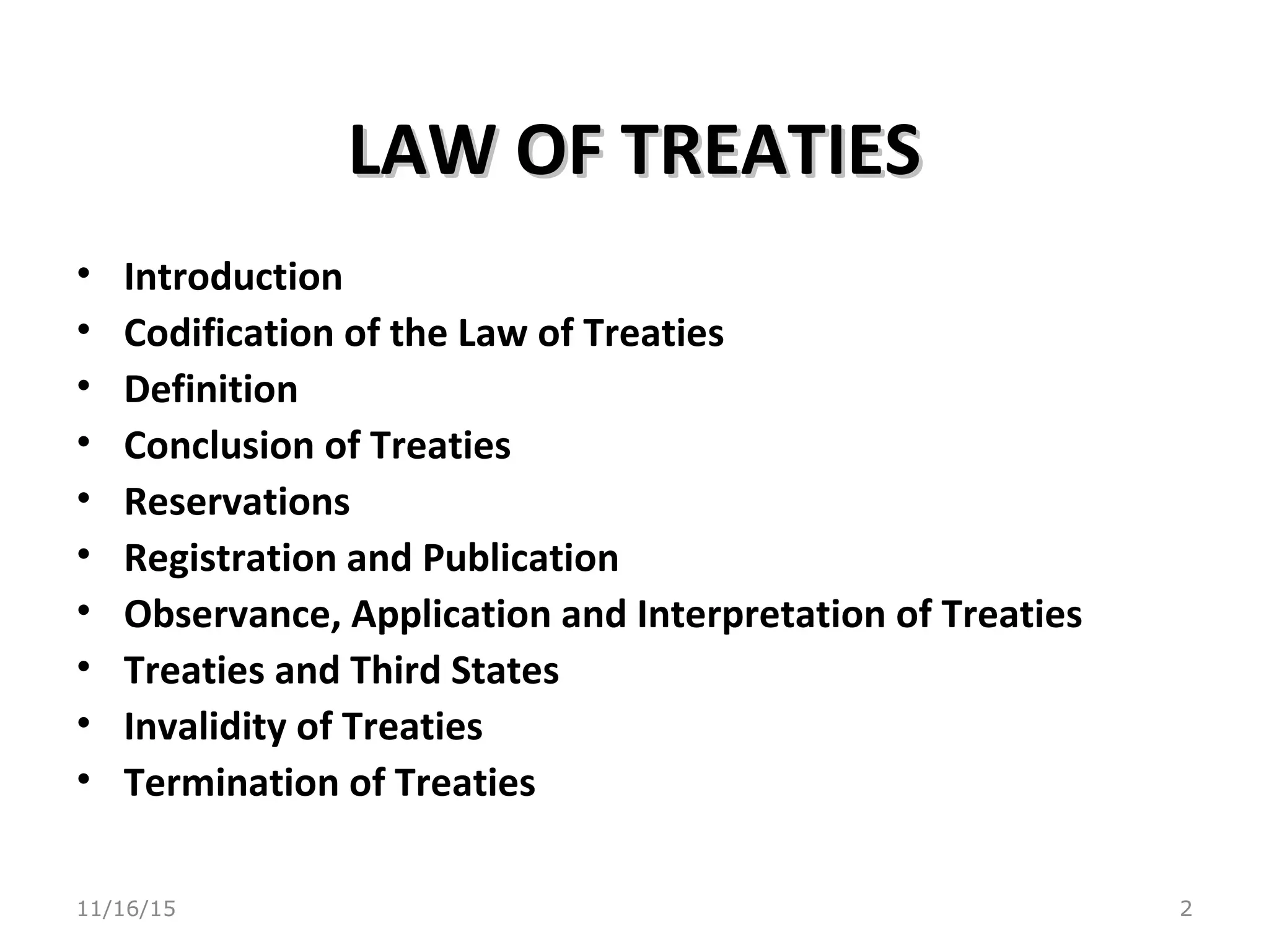 Law of Treaties - International Law | PPT