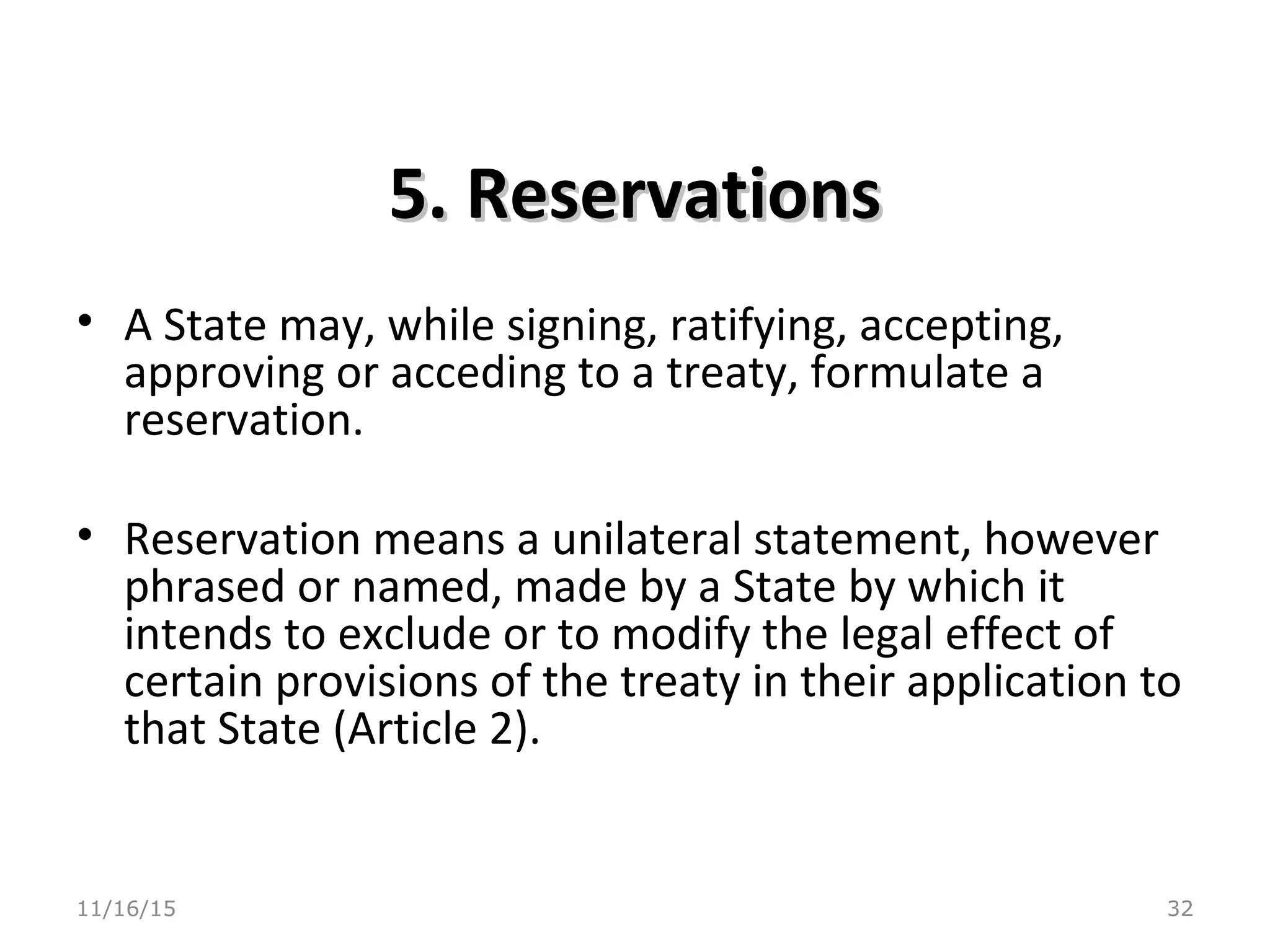 Law of Treaties - International Law | PPT