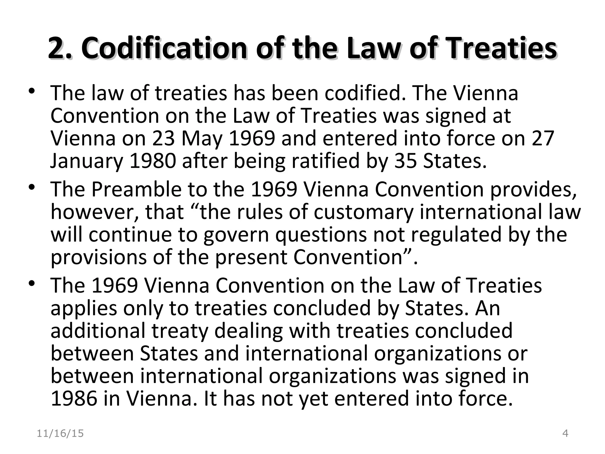 Law of Treaties - International Law | PPT