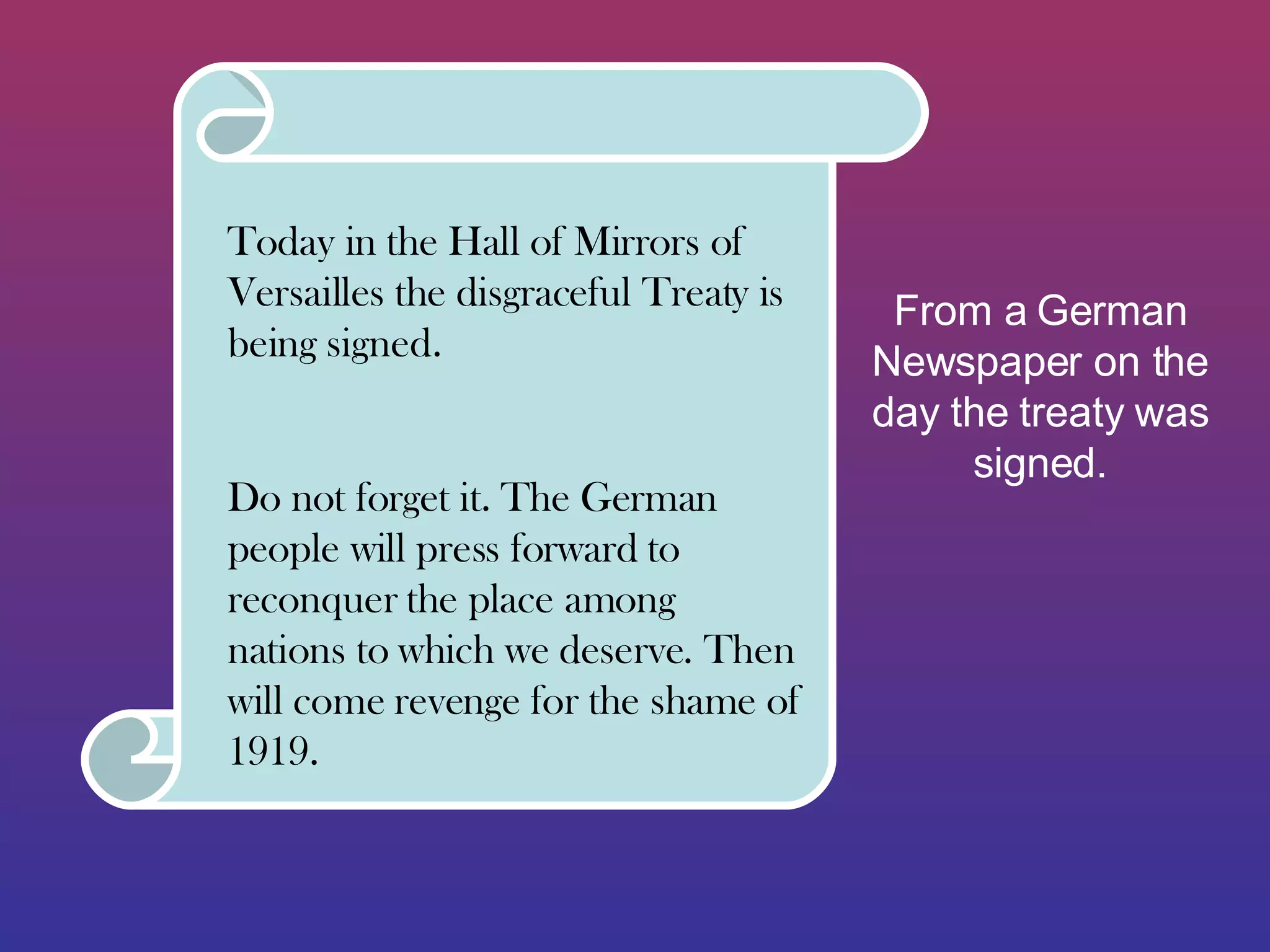 Treaty of Versailles | PPT