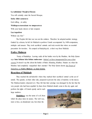 Treaty of hudaibiya | DOCX