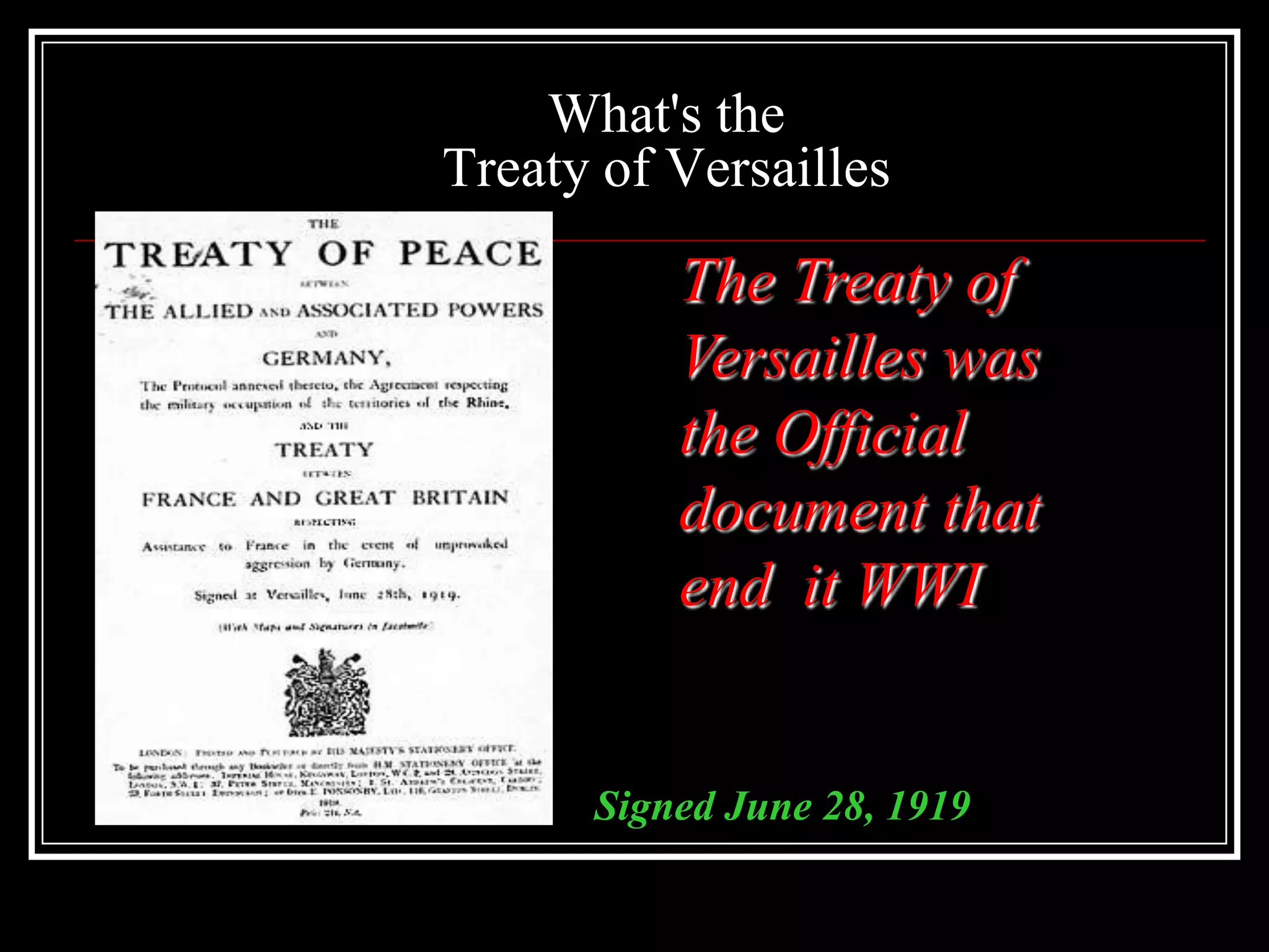 Treaty Of Versailles | PPTX