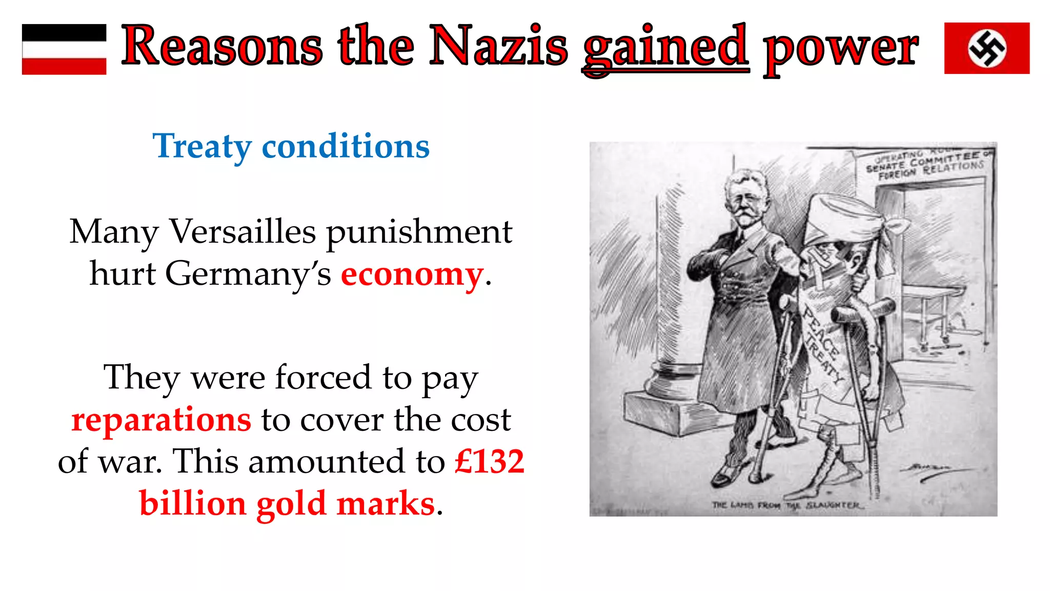 Reasons the Nazis gained power - Treaty of versailles | PPTX